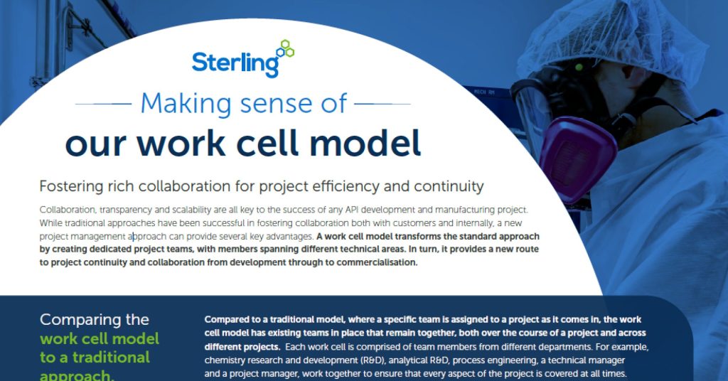 Making sense of our work cell model - Sterling Pharma Solutions